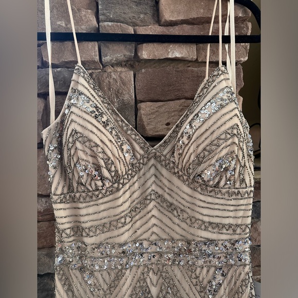 Nordstrom | Dresses | New Nude Marina Beaded Vneck Gown | Poshmark